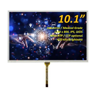China 10.1 Inch TFT LCD Display 1280x800 Resolution With Resistive Touch Panel en venta