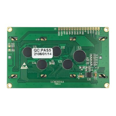 China Modulo de pantalla LCD de 20x4 caracteres amarillo/verde STN 3.3V luz lógica de fondo -20°C-70°C Dirección de visión a las 6 horas Cumplimiento REACH RoHS en venta