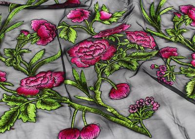 Κίνα Χρωματισμένο Floral κεντημένο ύφασμα του Tulle με τον πολυεστέρα στο νάυλον τμήμα πλέγματος προς πώληση