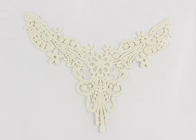 Κίνα Υδροδιαλυτός λαιμός Applique, δαντέλλα νυφικό Neckline Applique δαντελλών βαμβακιού λουλουδιών προς πώληση