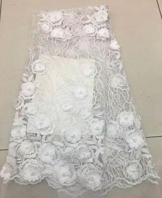 중국 패션쇼를 위한 꽃 다 착색된 레이스 직물에 의하여 구슬로 장식되는 수를 놓은 메시 직물 판매용