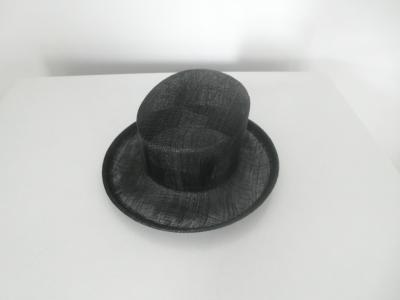 Cina Base dura nera delle signore Sinamay Fascinator, cappello di Sinamay della chiesa mini 3 strati in vendita