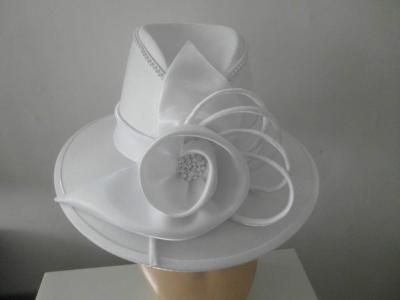 China Partido elegante branco elegante da decoração da senhora Chapéu Com Rosa Para da igreja à venda