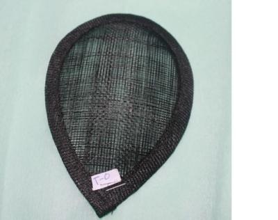Cina base nera di 14x9.5cm Sinamay con l'irrigidimento duro e forte per il cappello delle signore Sinamay in vendita