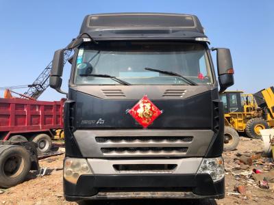 China HOWO 6X4 Used Tractor Trucks 375 Hp Black Color With Stable Performance for sale