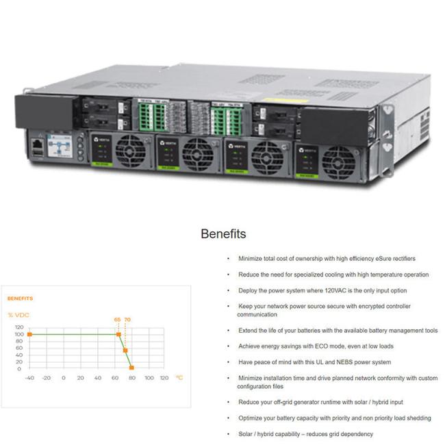 Vertiv NetSure 5100 58213720 rack-mounted DC power system front view