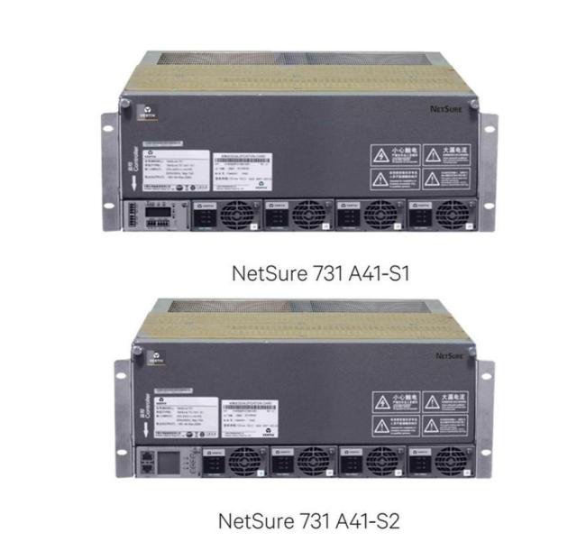 Rear panel and terminal connections of the NetSure 731 A41 power system