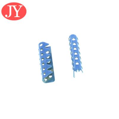China jiayang aglet painting color blue color mesh brass tips aglets brass tip for sale