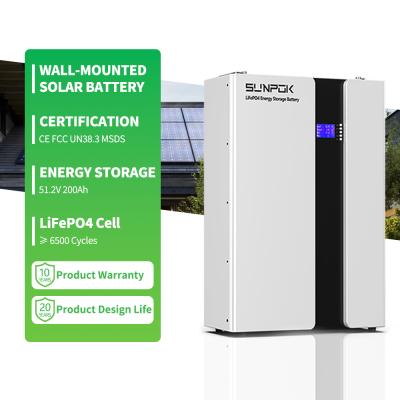 batterie de stockage d'énergie solaire à domicile de 51,2 V montée sur le mur Lfp 200Ah Batterie au lithium 51,2 V 200Ah 10Kwh