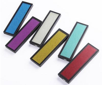China Rechargeable Programmable USB Smart Blue LED Name Badge 1.8 mm Pixels with 4 Levels Brightness Adjustment for sale