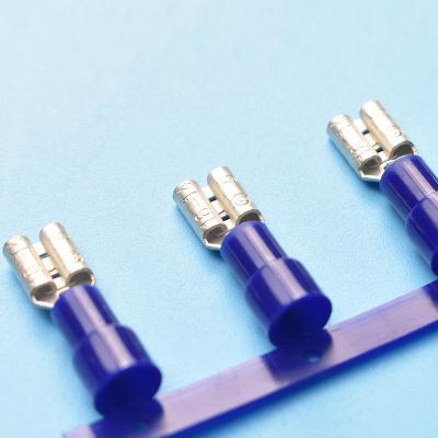 China Nylon Insulated Sleeve 6.3Mm Crimp Faston Female Terminals Connector Spade Terminal Cable Lug for sale