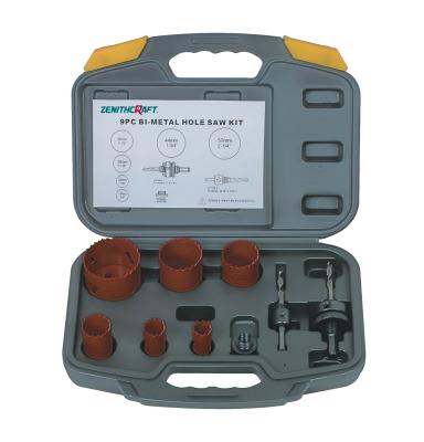 Hss M3 9PC Bi Metal Hole Saw Set For Wood Casting Materials Gypsum Board