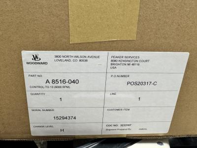 China Woodward A8516-040 Governor 6000rpm Valve Actuator PLC Modules for sale