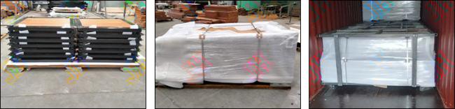 Packaged horse stalls ready for shipping