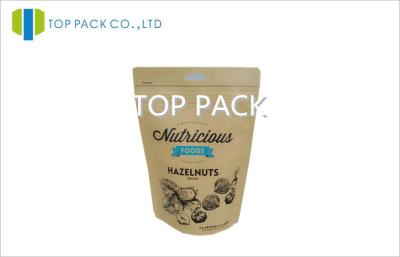 Cina La carta kraft naturale di Brown di stampa su ordinazione sta sulla chiusura lampo superiore del sacchetto per lo spuntino in vendita