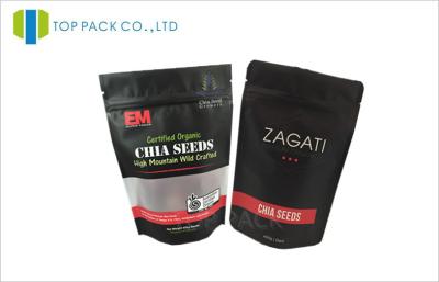 Cina Personalizzi l'imballaggio nero della chiusura lampo dei semi delle borse 400g Chia del di alluminio in vendita