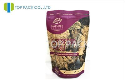 Cina La carta kraft Su ordinazione della stampa sta sulla cima d'imballaggio della chiusura lampo del commestibile del sacchetto in vendita