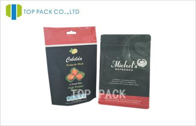China Ziplock plásticos se levantan bolsas de la comida con el acabamiento brillante del logotipo del fondo mate en venta