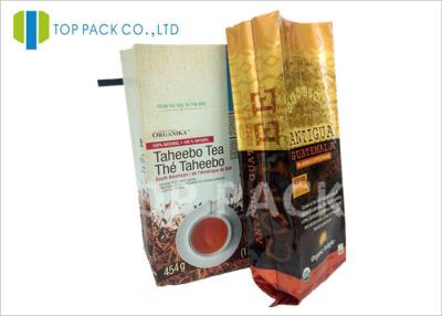 Cina Sacchetti di plastica del fondo piatto di stampa/sacchetti su ordinazione 500g 1kg rinforzo del lato in vendita