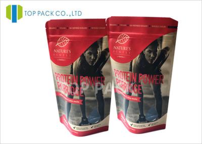 Cina Sacchi di carta risigillabili di Kraft della proteina dell'alimento amichevole della polvere con la chiusura lampo in vendita