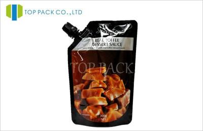 Cina Laminato stia sul sacchetto con il becco per salsa che imballa, la plastica nera 300g in vendita