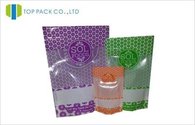 Cina 28g/150g/250g a chiusura lampo stanno sulla finestra visiva stampata su misura plastica dei sacchetti in vendita