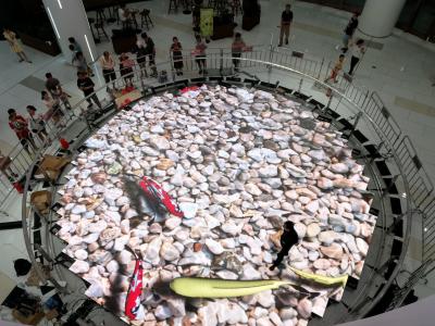 Cina Il colore pieno interattivo dei pannelli di pavimento di P2.97 P3.91 LED accende lo schermo in vendita
