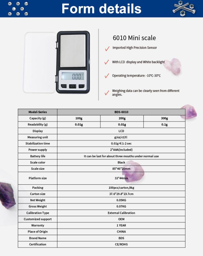 High Accuracy Mini  0.01g Electronic Weighing Jewelry Scale Digital Pocket Pocket Jewelry Scale