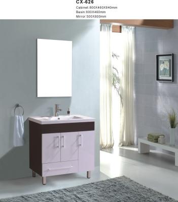 Cina vanità indipendente del bagno del PVC di 800*460*840mm con tre porte un cassetto in vendita