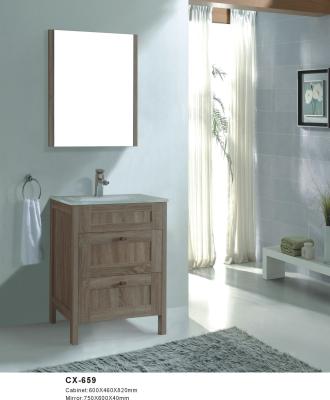 Cina ampio colore fisso del grano di legno dei Governi di bagno di 60cm con il controsoffitto di marmo in vendita