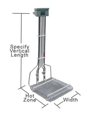 Cina Radiatore a forma di L di Heater Teflon Three Element di immersione del fondo del Fluoropolymer PTFE in vendita
