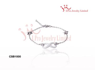 China Witte/Zwarte ceramische Zilveren Armband met Buitensporige Verbindingsketen Te koop