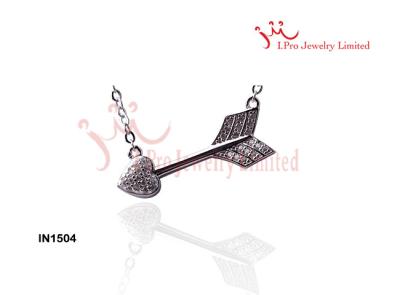 China 925 de echte Zilveren Hart en Cupidotegenhangers van de Pijlhalsband met Ketting voor Huwelijk Te koop
