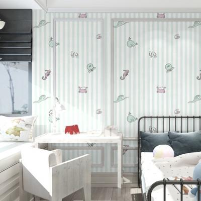 China Sea World Cartoon Kids Room Wall Sticker Eco-friendly Kids Room Decoration Wall Paper 3D for sale