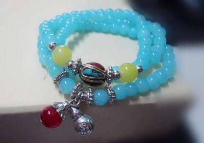 China Pulseras cristalinas de cristal del azul de cielo de la moda en venta