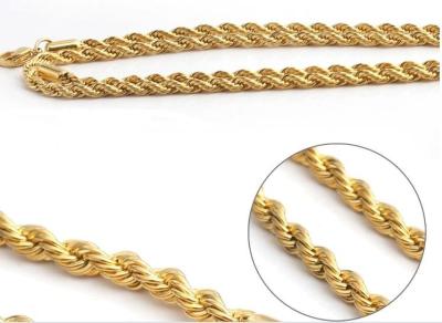 China Forme a hombres la joyería collar del acero inoxidable los hombres gruesos de la torsión las cadenas los 55cm color oro de la longitud en venta