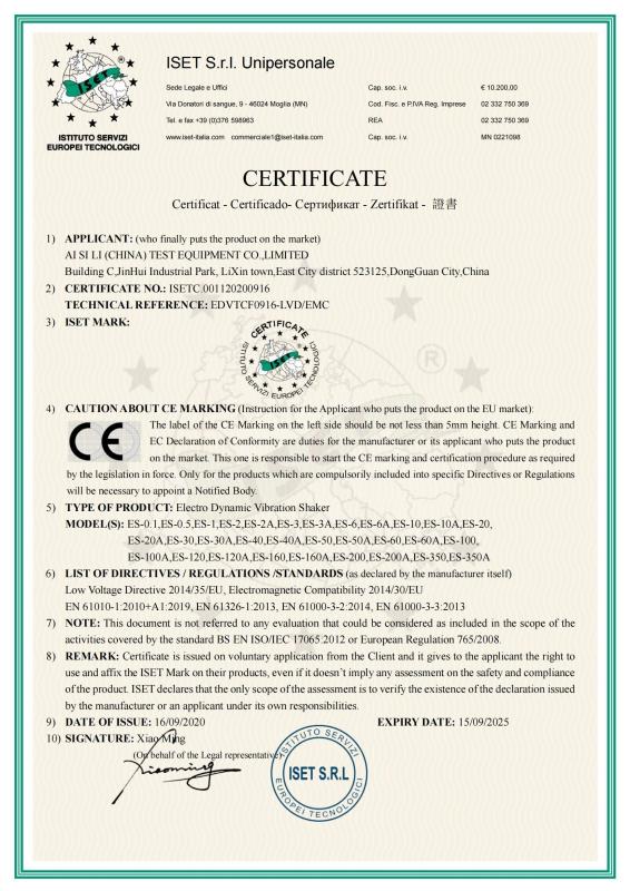 CE - ASLi (CHINA) TEST EQUIPMENT CO., LTD