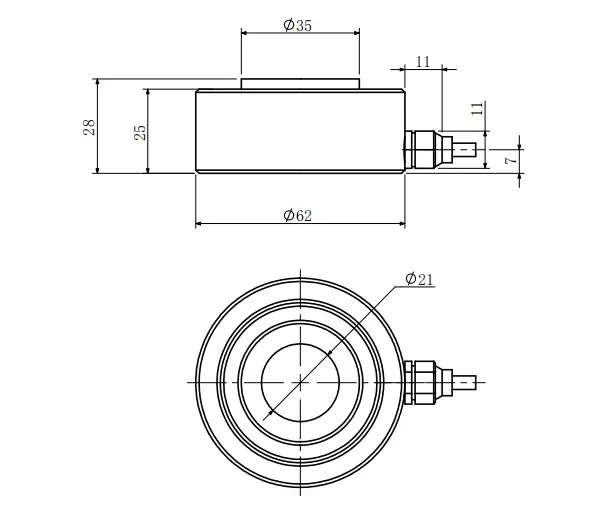Ring Type Force Sensor 3t 5t Thru Hole Load Cell Button Cell