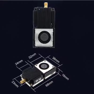 China Drone Video Transmitter AKK ALPHA 16W Ultra Wide Band 96CH FPV VTX UAV 6GHz for sale