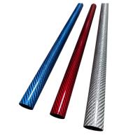 Quality Corrosion Resistance Roll Wrapped Tube Colorful Carbon Fiber Tubing For Equipment Shaft for sale