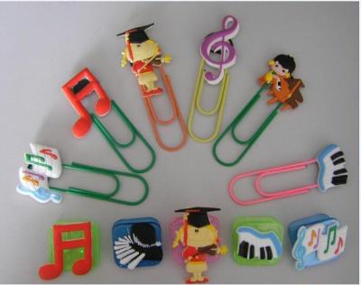 China Soft PVC Paper Clip with Musical symbols to Clip the Paper / Book for sale