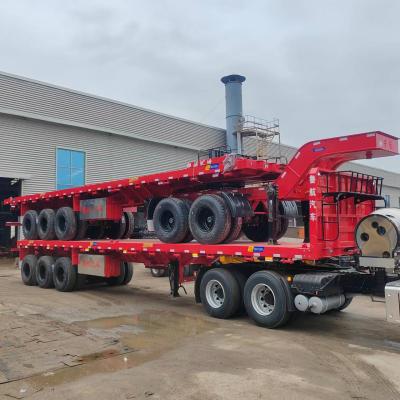 Κίνα Παραγωγή 40ft Flatbed Truck Semi-Trailer με ράδιο προσγείωσης και μηχανική ανάρτηση προς πώληση