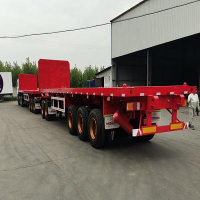 Κίνα Παραγωγή 40ft Flatbed Truck Semi-Trailer με ράδιο προσγείωσης και μηχανική ανάρτηση προς πώληση