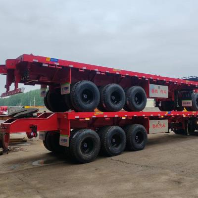 Κίνα Παραγωγή 40ft Flatbed Truck Semi-Trailer με ράδιο προσγείωσης και μηχανική ανάρτηση προς πώληση