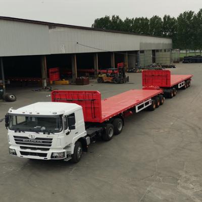 Κίνα Παραγωγή 40ft Flatbed Truck Semi-Trailer με ράδιο προσγείωσης και μηχανική ανάρτηση προς πώληση