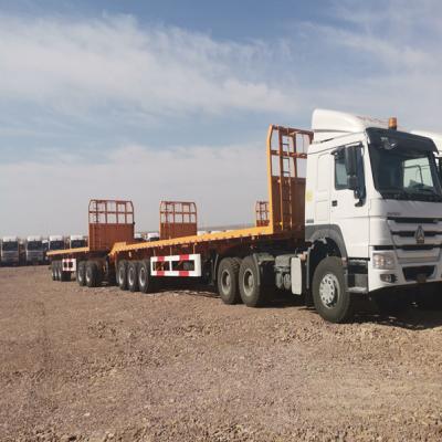 Κίνα Παραγωγή 40ft Flatbed Truck Semi-Trailer με ράδιο προσγείωσης και μηχανική ανάρτηση προς πώληση