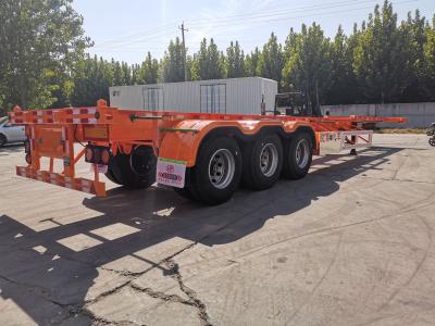 Κίνα Τροχαίο ρυμουλκούμενο 60 τόνων 2 εμπορευματοκιβώτια σκελετό σκελετού ημιρυμουλκούμενο με μηχανική ανάρτηση προς πώληση