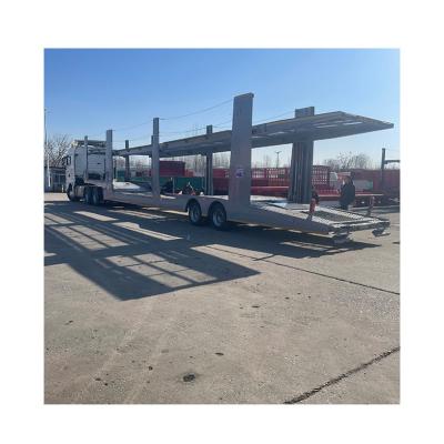 Chine Charge utile maximale de 40 tonnes en acier à double pont 8 véhicule de transport semi-remorque avec cylindre hydraulique à vendre
