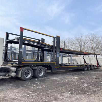 Chine Charge utile maximale de 40 tonnes en acier à double pont 8 véhicule de transport semi-remorque avec cylindre hydraulique à vendre