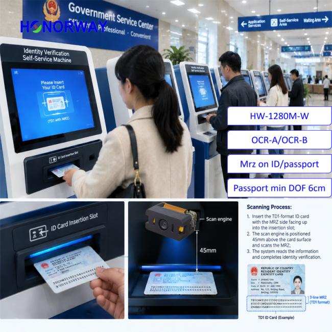 HW-1280M-W 2D Barcode Scanner Engine for ID Cards and Passports